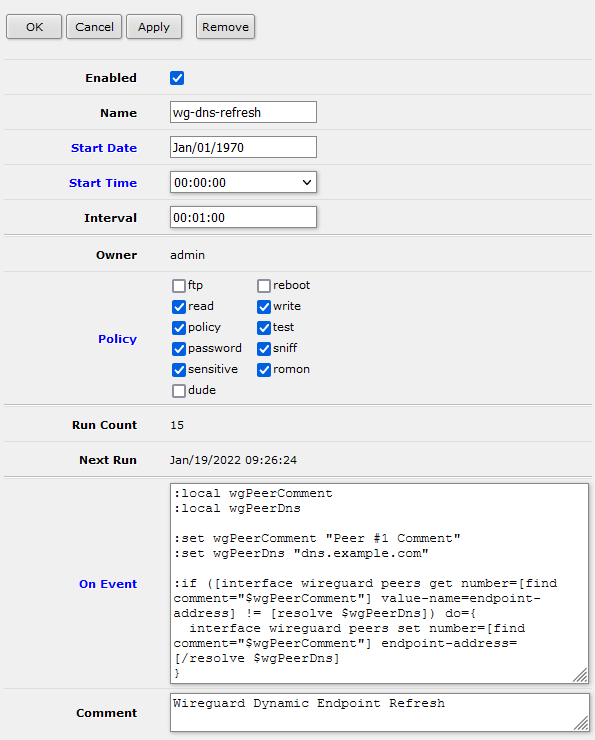 Mikrotik Routeros Wireguard Dynamic Dns Endpoint Refresh Blog